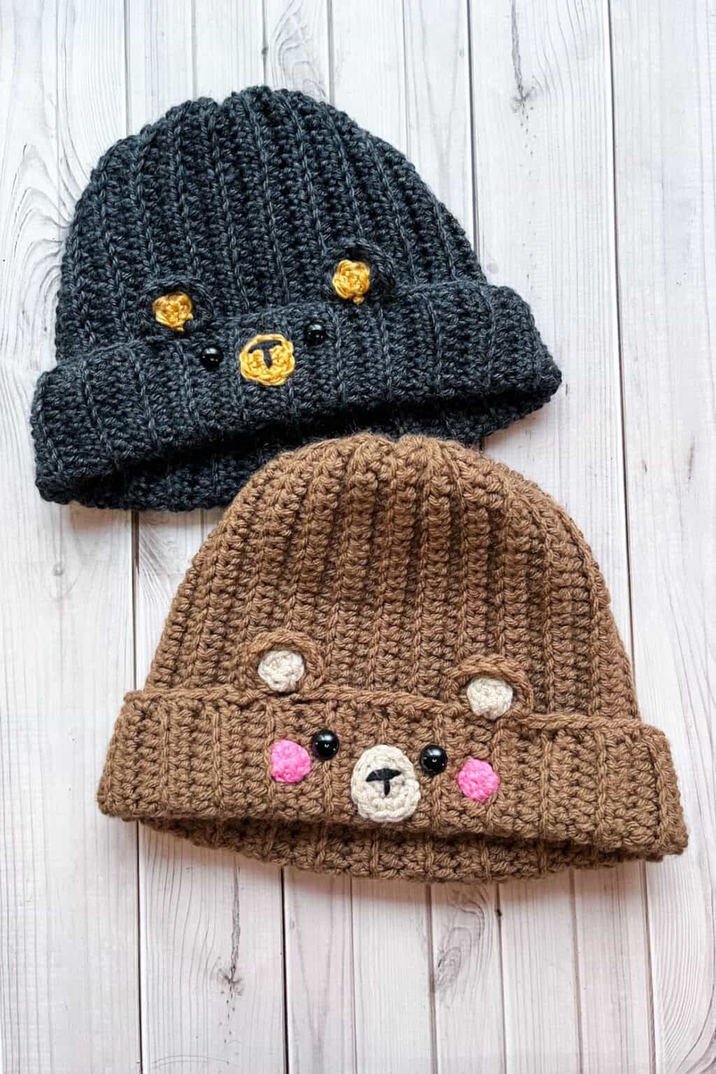 Crochet Bear Hat Pattern - thecaffeinatedsnail.com