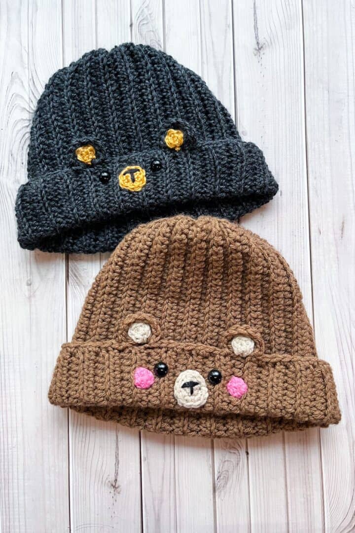 Crochet Bear Hat Pattern - thecaffeinatedsnail.com