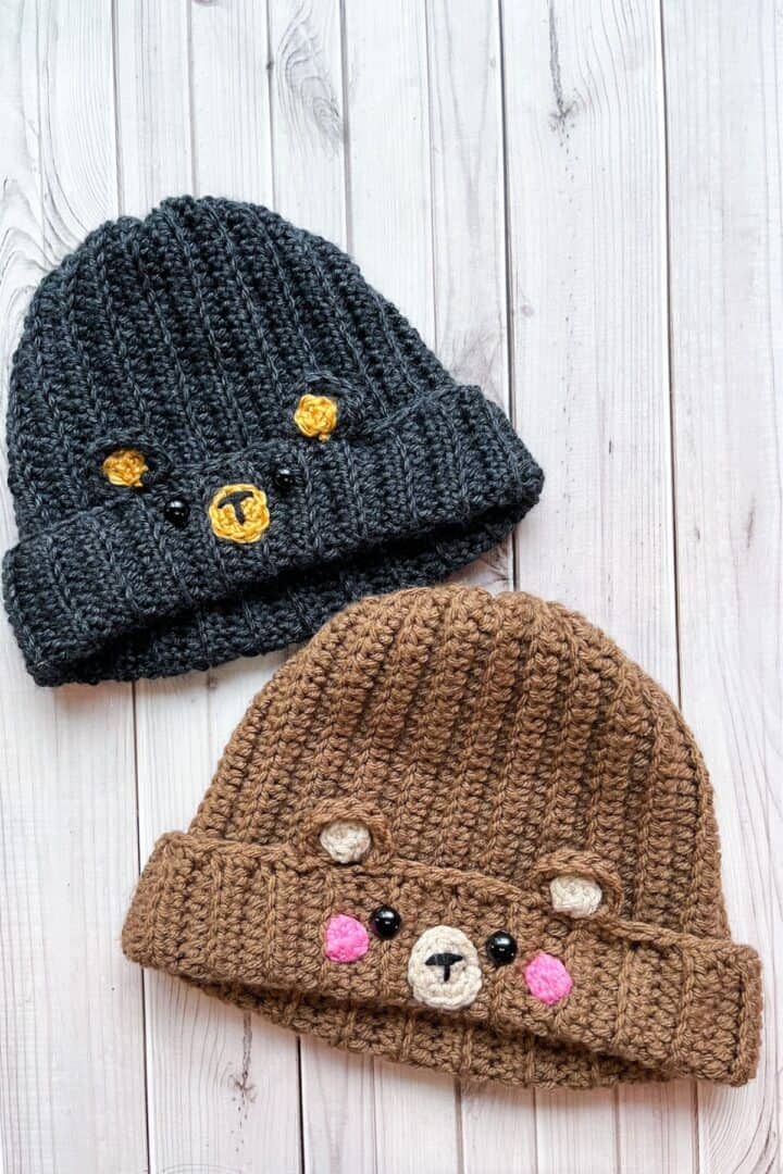 Crochet Bear Hat Pattern - thecaffeinatedsnail.com