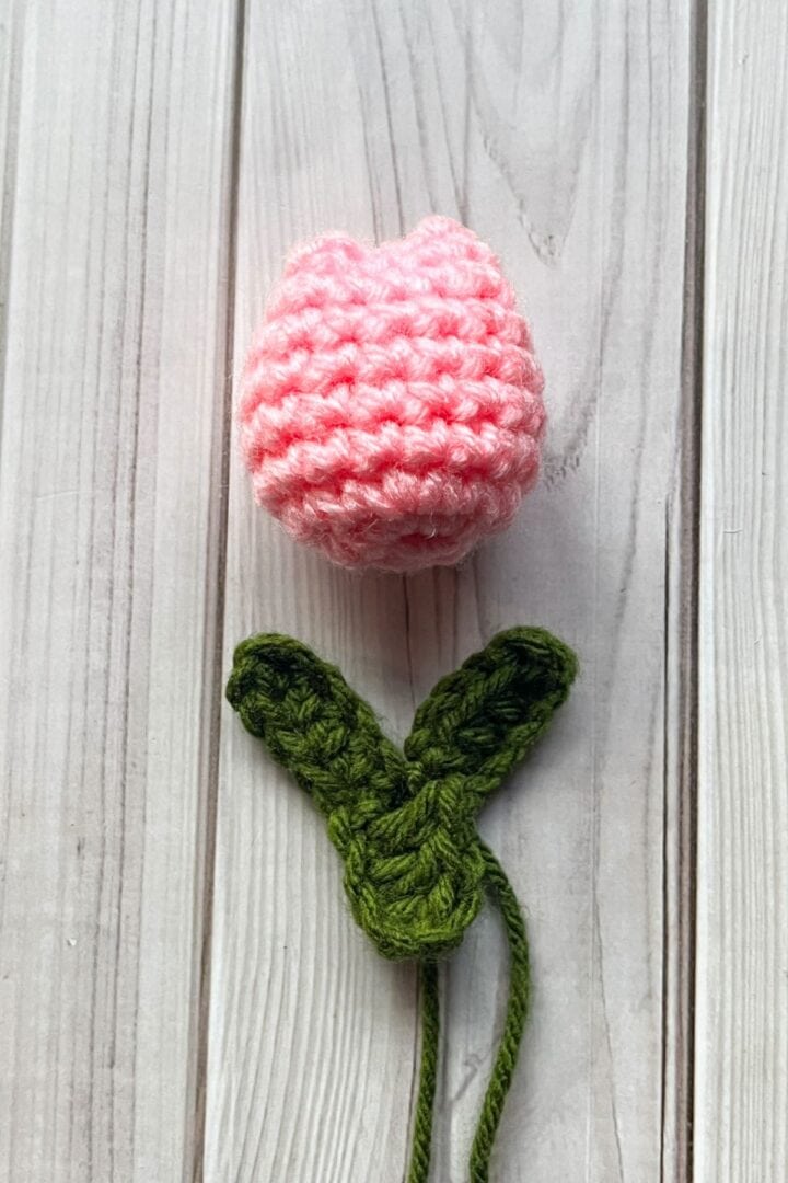 Crochet Tulip Keychain Pattern - thecaffeinatedsnail.com