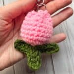 Crochet Tulip Keychain Pattern - thecaffeinatedsnail.com