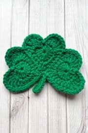 Free Crochet Shamrock Coaster Pattern - thecaffeinatedsnail.com