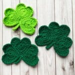 Free Crochet Shamrock Coaster Pattern - thecaffeinatedsnail.com