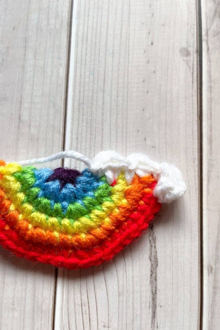 Crochet Rainbow Keychain Pattern - thecaffeinatedsnail.com