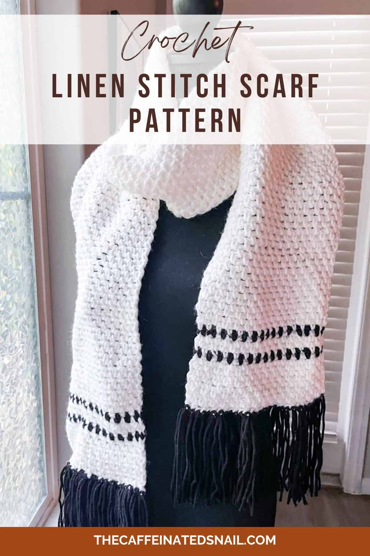 Crochet V Stitch Scarf Pattern - thecaffeinatedsnail.com