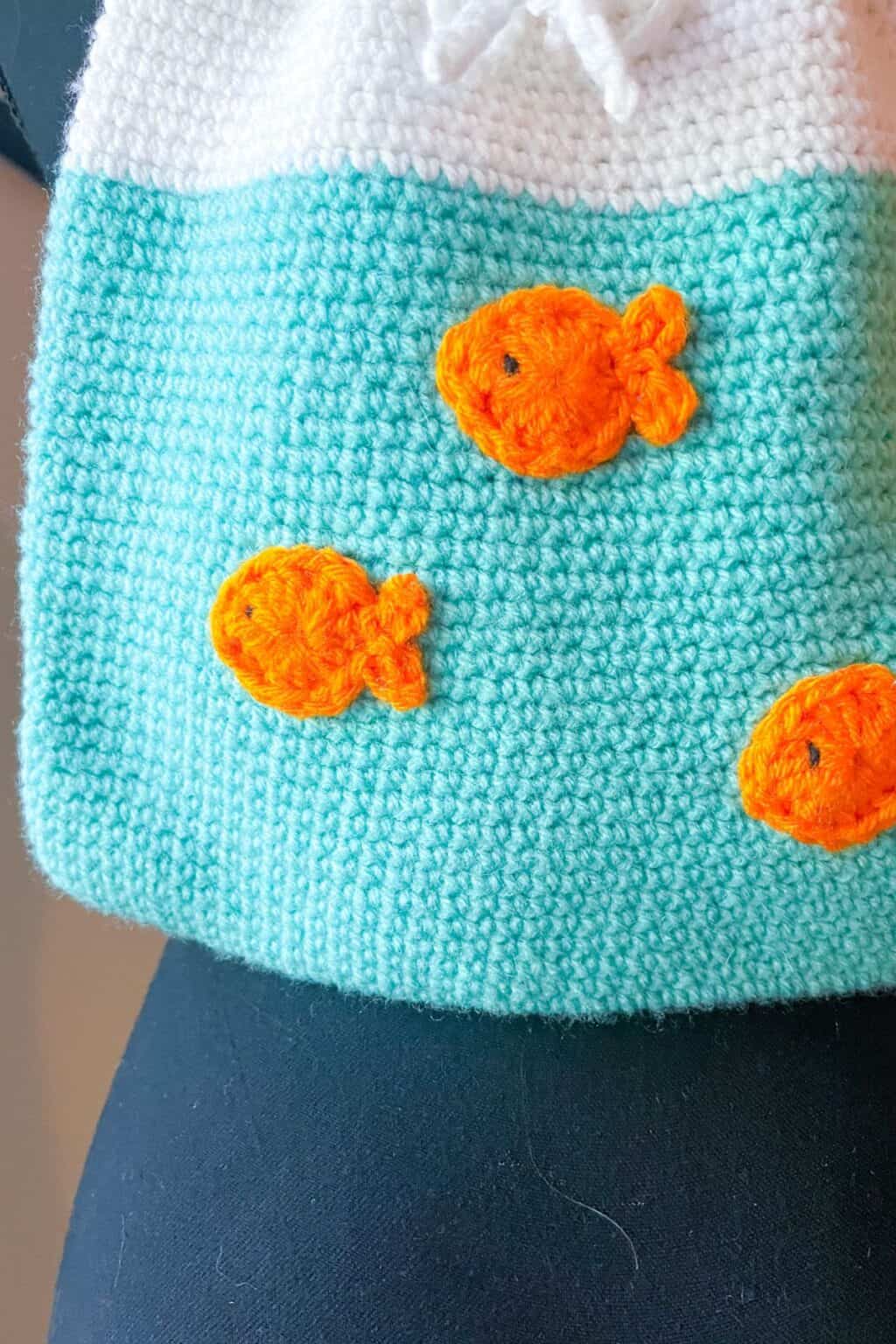 Crochet Fish Bag Pattern - thecaffeinatedsnail.com