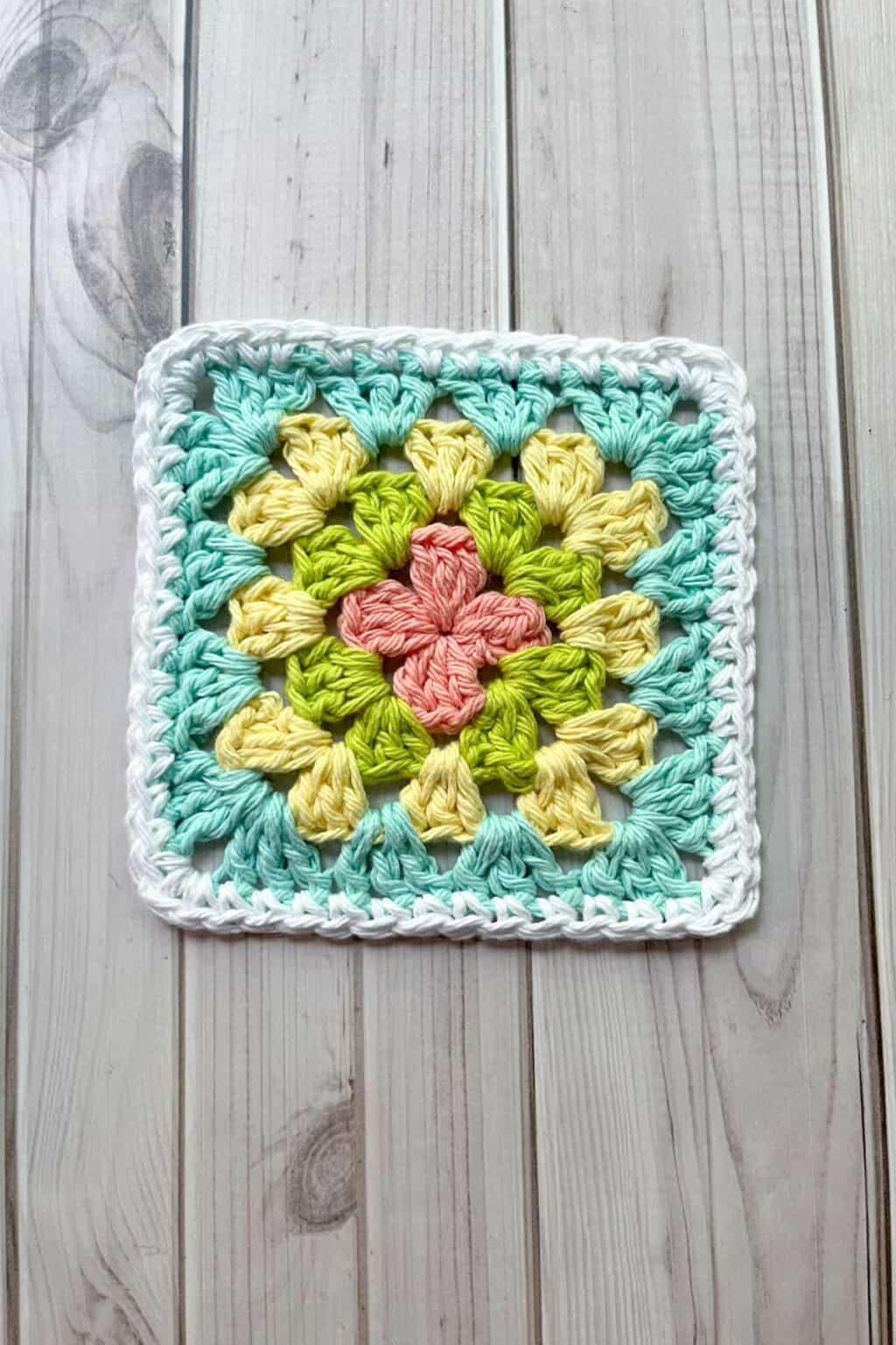 Crochet Granny Square Coaster Pattern - thecaffeinatedsnail.com