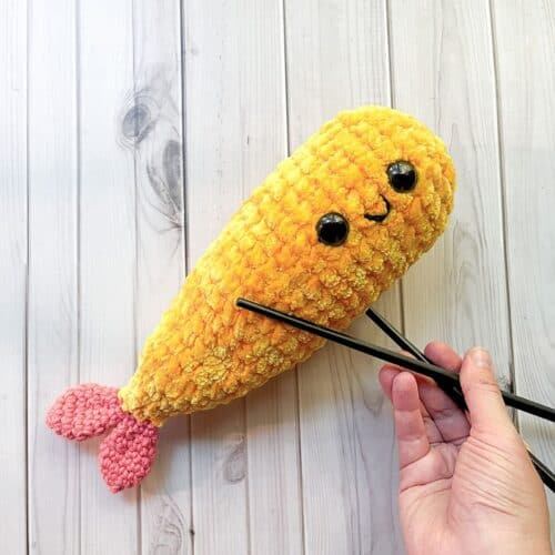 Crochet Tempura Shrimp Pattern - thecaffeinatedsnail.com