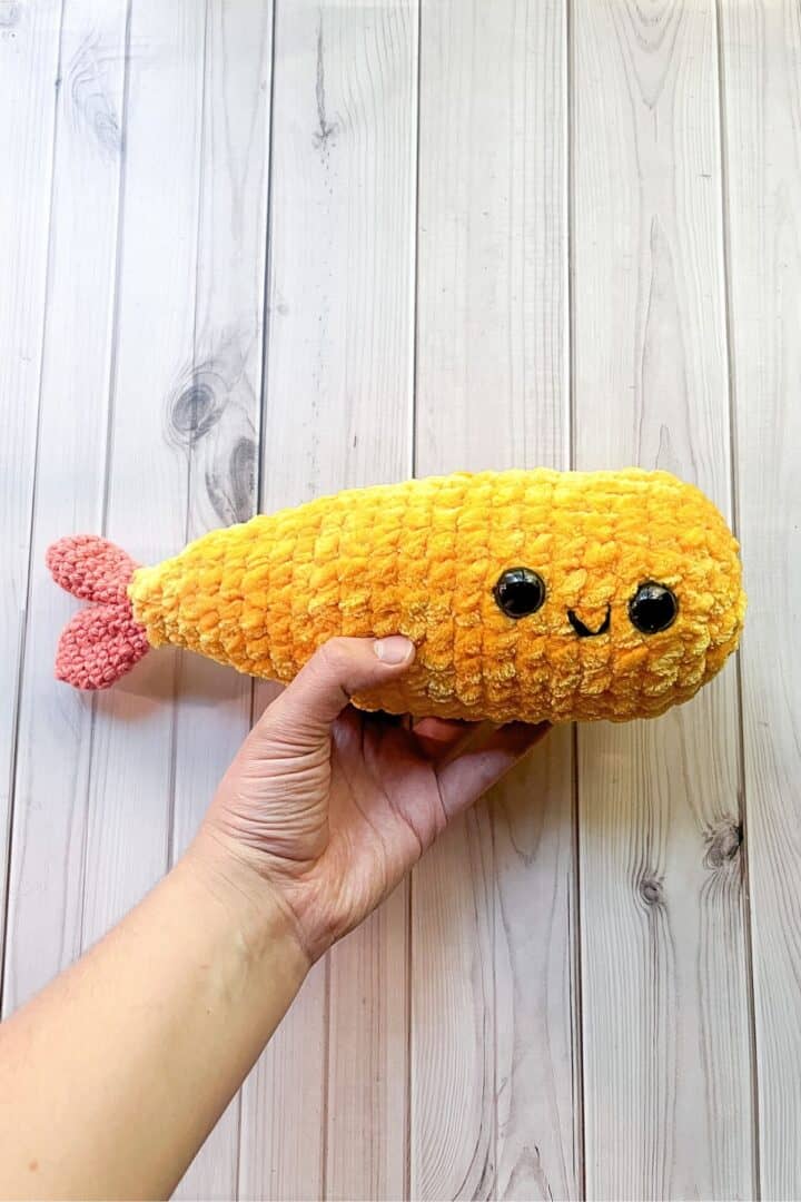 Crochet Tempura Shrimp Pattern - thecaffeinatedsnail.com