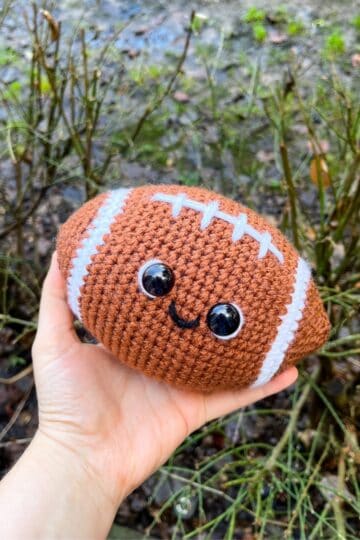 Crochet Football Pattern - thecaffeinatedsnail.com