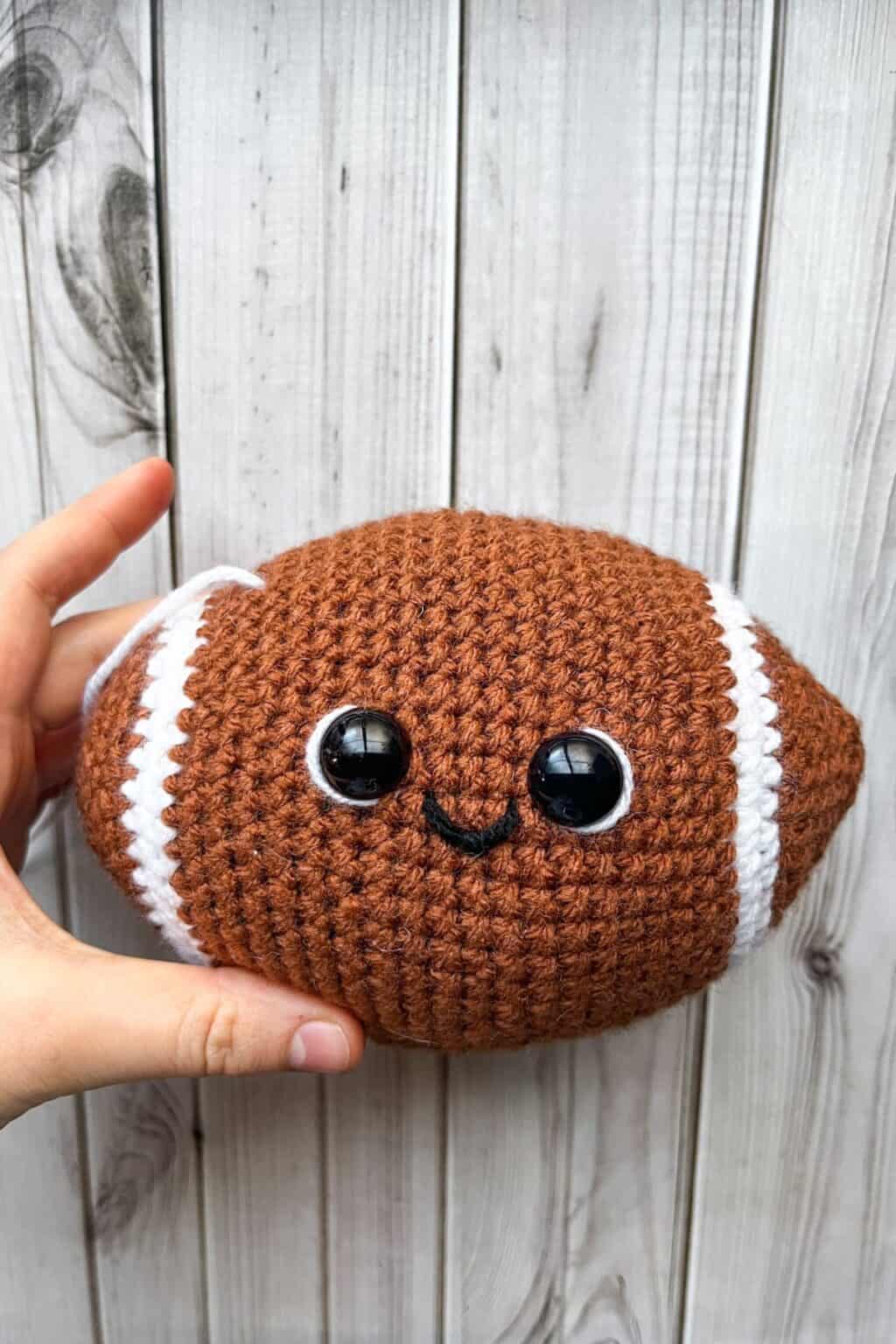 Crochet Football Pattern - thecaffeinatedsnail.com