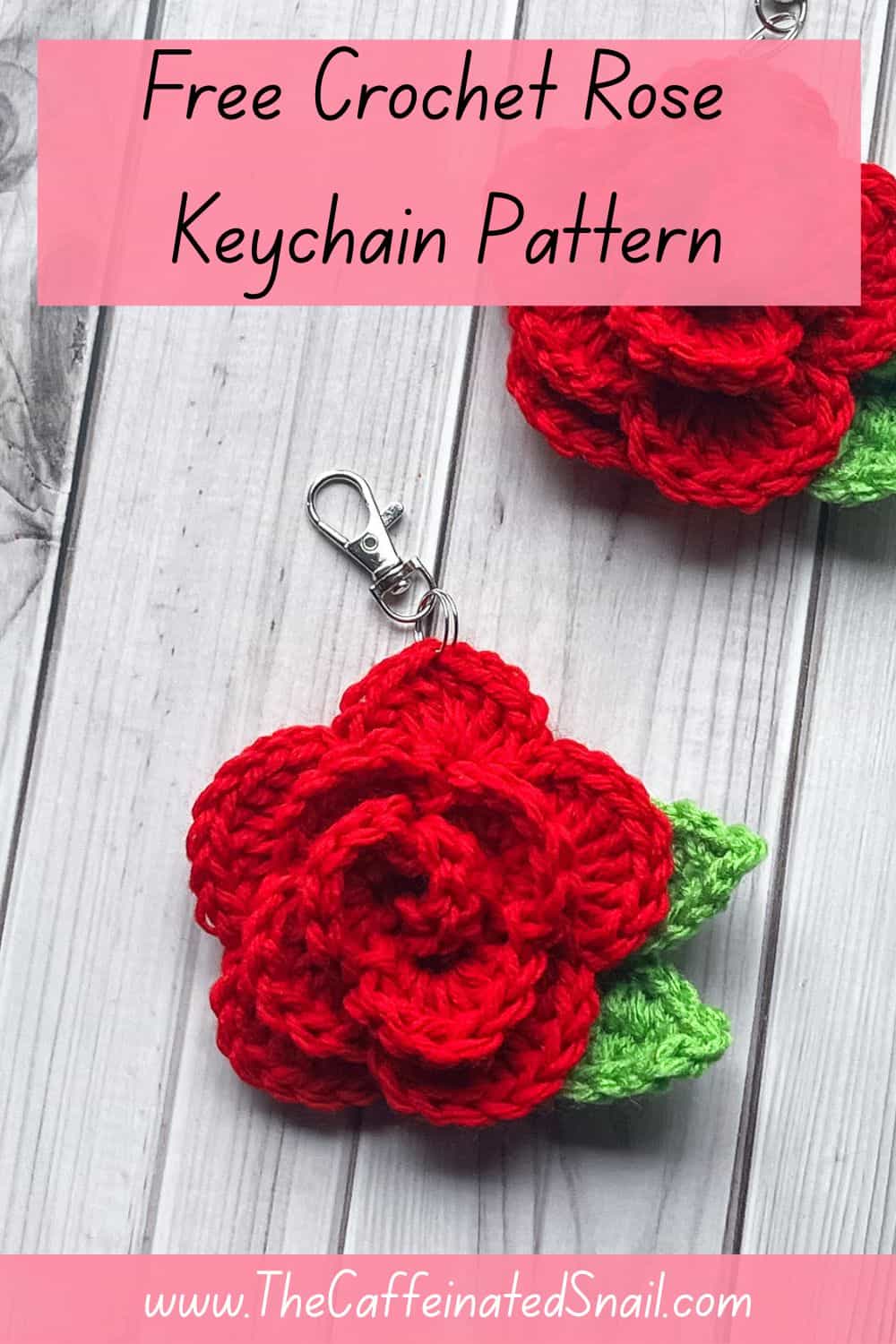 Crochet Flower Keychain Pattern - thecaffeinatedsnail.com